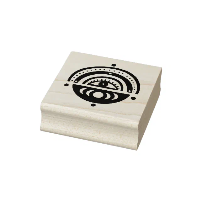 Mystical Eye Magical Elegant Geometric Boho Rubber Stamp | Zazzle
