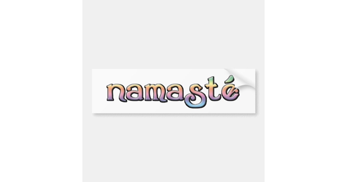Namaste rainbow font bumper sticker | Zazzle