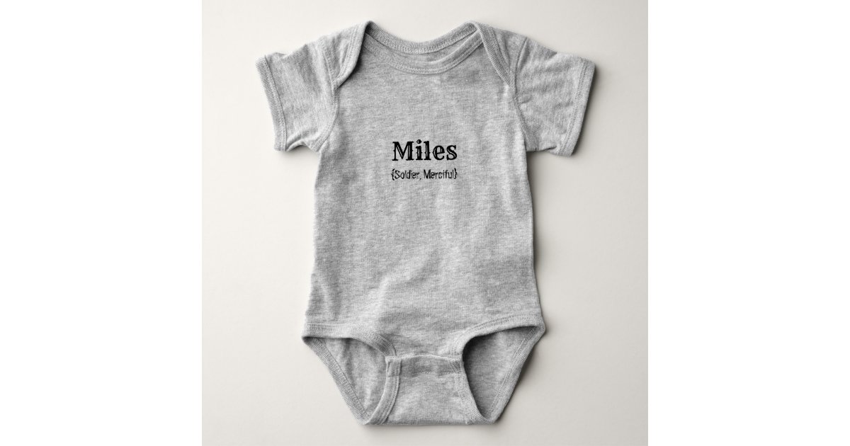 Name and Meaning (Miles) Baby Bodysuit | Zazzle