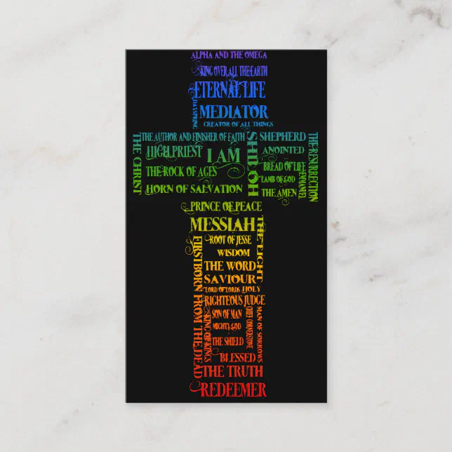 Names of Jesus Cross Business Card | Zazzle