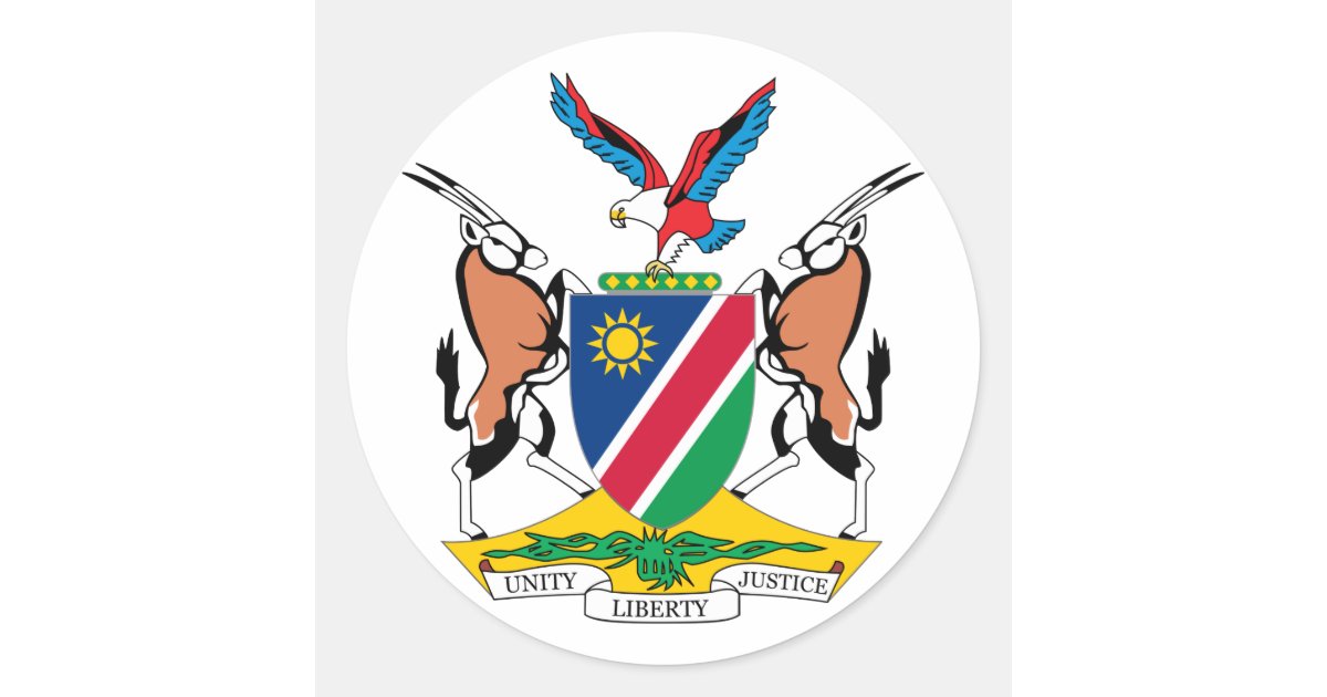Namibia Coat Of Arms Classic Round Sticker | Zazzle