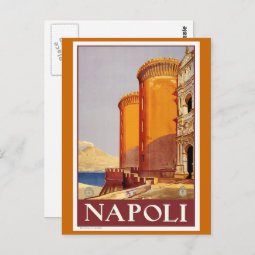 "Naples" Vintage Travel Poster Postcard | Zazzle