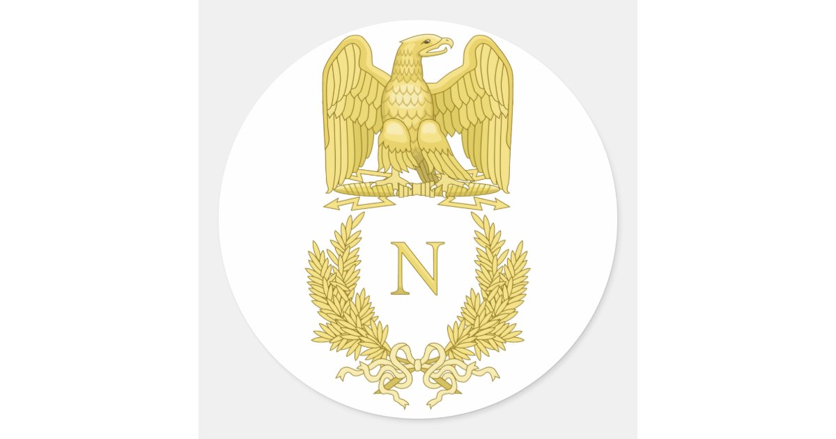 Napoleon Bonaparte Emblem Classic Round Sticker | Zazzle