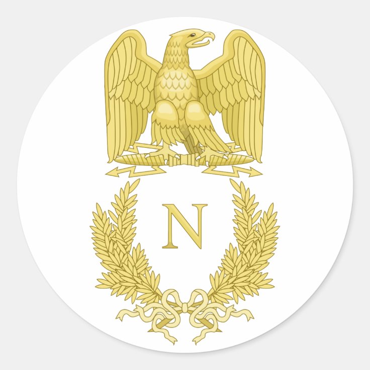 Napoleon Bonaparte Emblem Classic Round Sticker | Zazzle