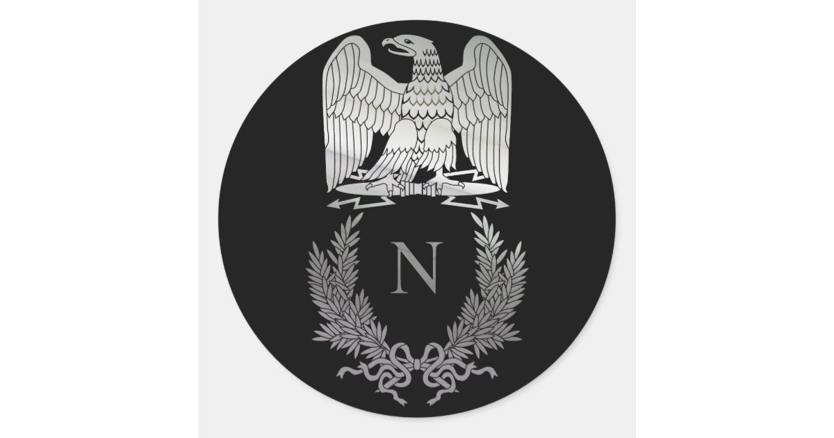 Napoleon Bonaparte Emblem Classic Round Sticker | Zazzle