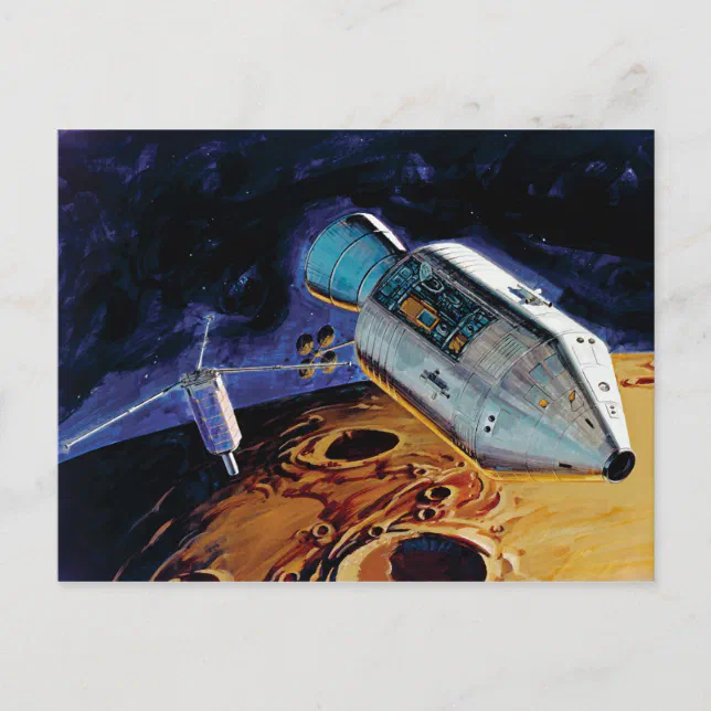 NASA Apollo 15 Subsatellite Lunar Orbit Artwork Postcard | Zazzle