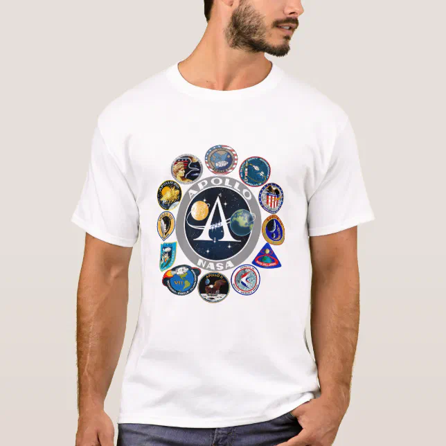 NASA Apollo Program Missions Patch Badge T-Shirt | Zazzle