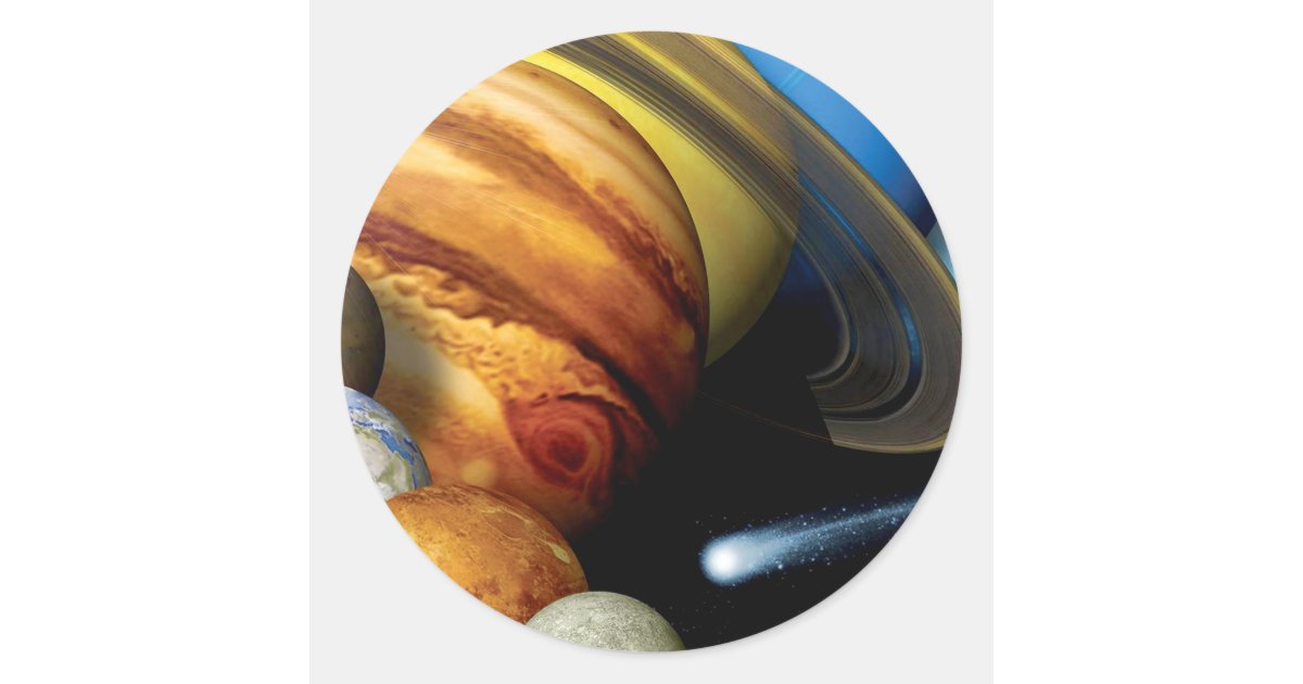 NASA JPL Solar System Planets Montage Space Photos Classic Round ...