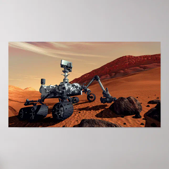 NASA Mars Curiosity Rover Artist Concept Poster | Zazzle