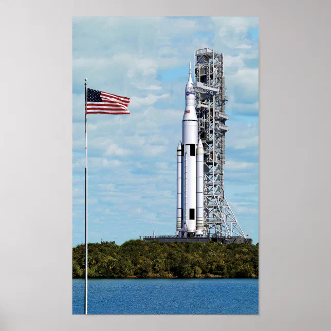 NASA SLS Space Launch System Rocket Launchpad Poster | Zazzle