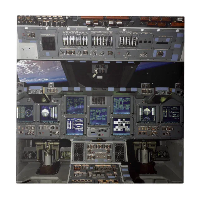 NASA Space Shuttle Cockpit Earth Orbit Window View Tile | Zazzle