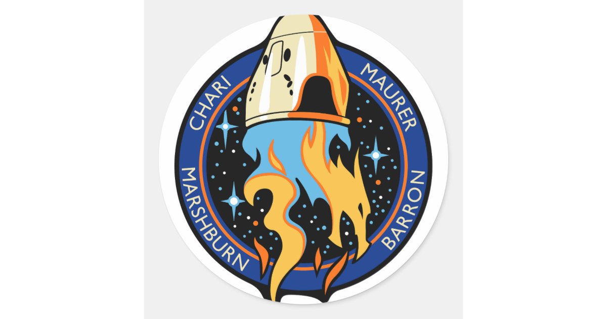 NASA SpaceX Crew 3 Logo Classic Round Sticker | Zazzle