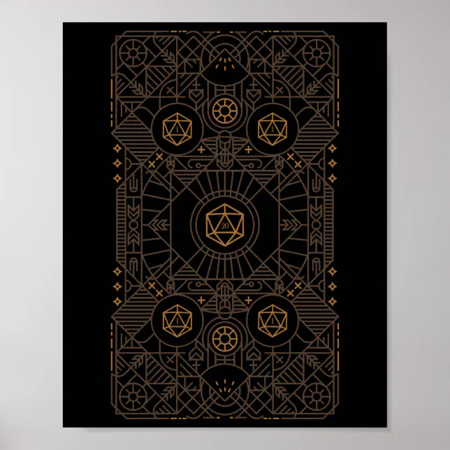 Nat20 Critical Fail D20 Dice Tabletop RPG Retro Poster | Zazzle