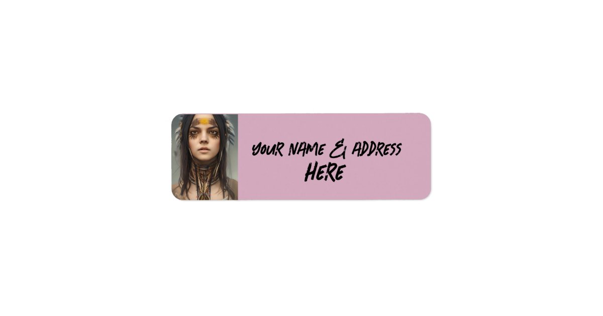 NATIVE AMERICAN INDIAN GIRL RETURN ADDRESS LABELS | Zazzle