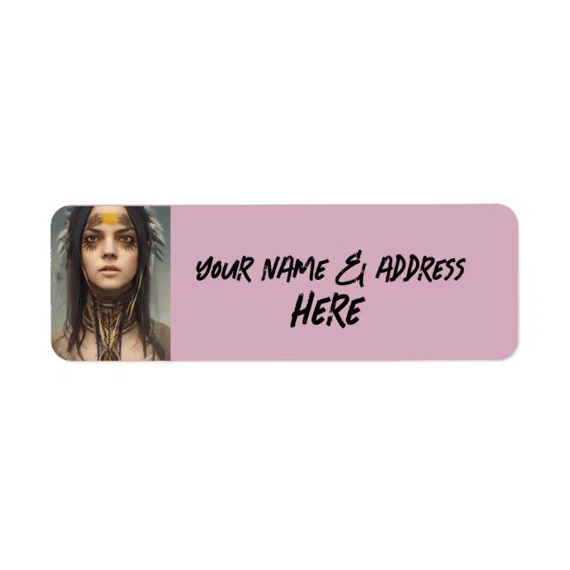 NATIVE AMERICAN INDIAN GIRL RETURN ADDRESS LABELS | Zazzle