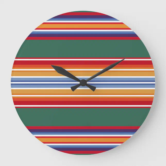 native american indian traditional textile motifs large clock | Zazzle