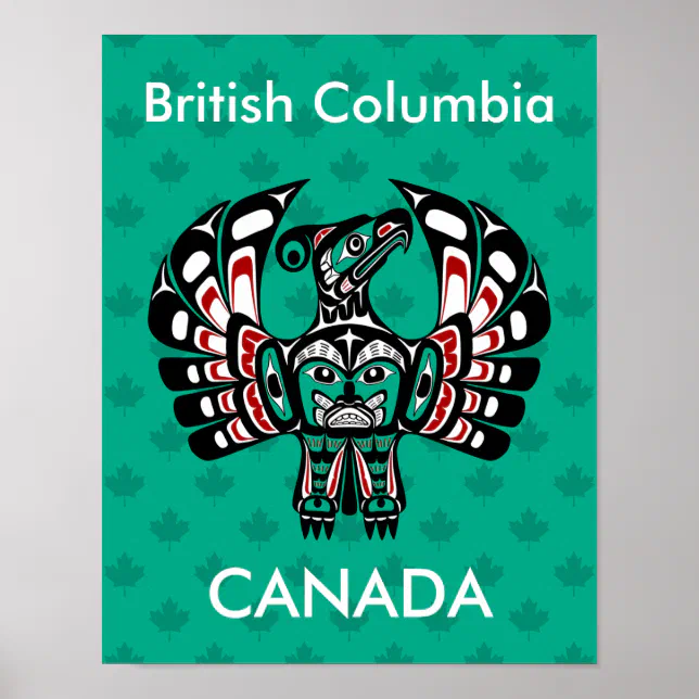 Native American Red Black Haida Art Thunderbird Poster | Zazzle