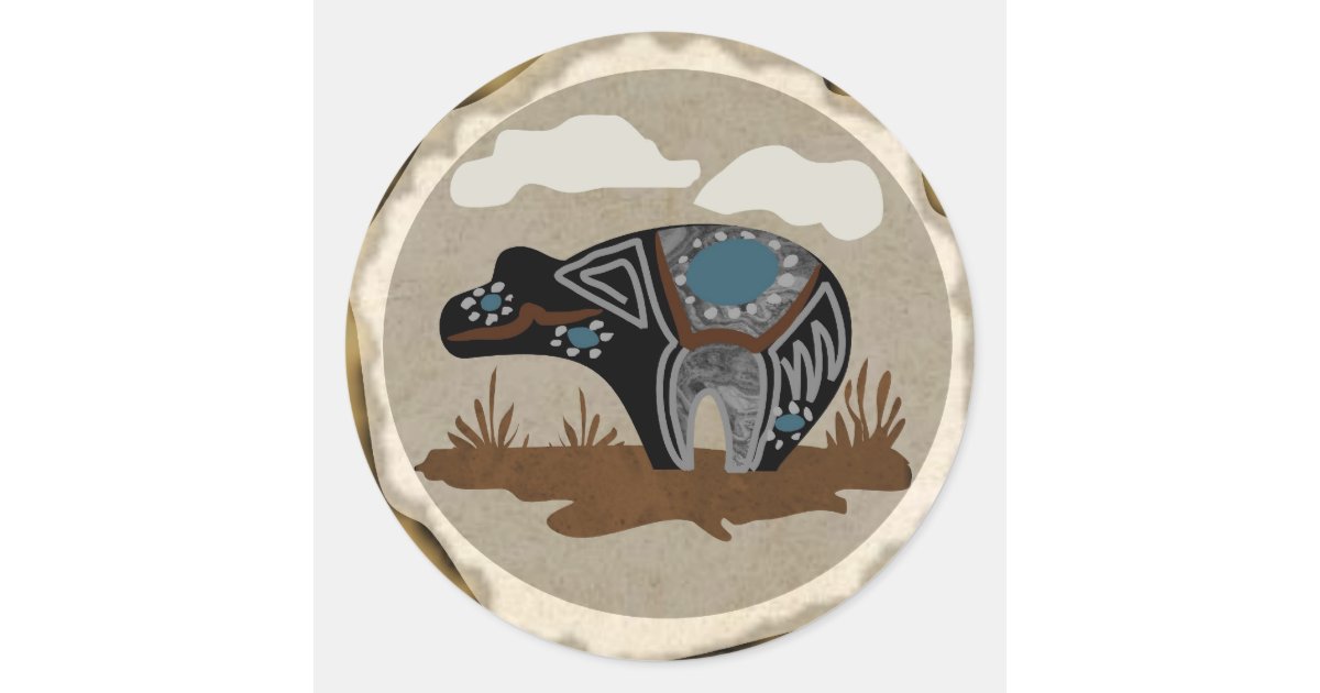 Native American Spirit Bear Classic Round Sticker | Zazzle