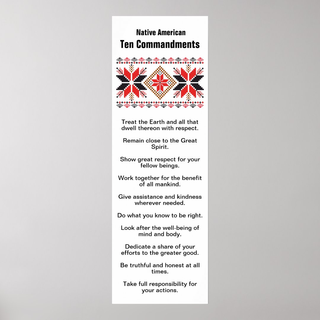 Native American Ten Commandments Poster | Zazzle