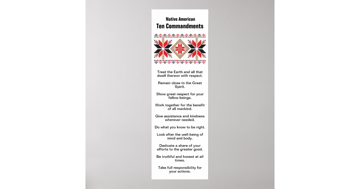 Native American Ten Commandments Poster | Zazzle