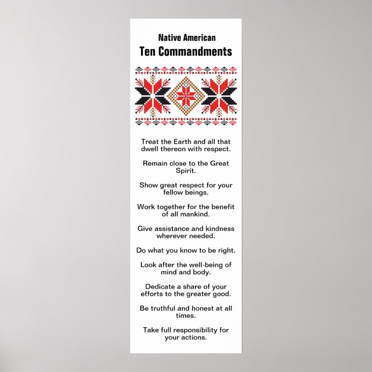 Native American Ten Commandments Poster | Zazzle