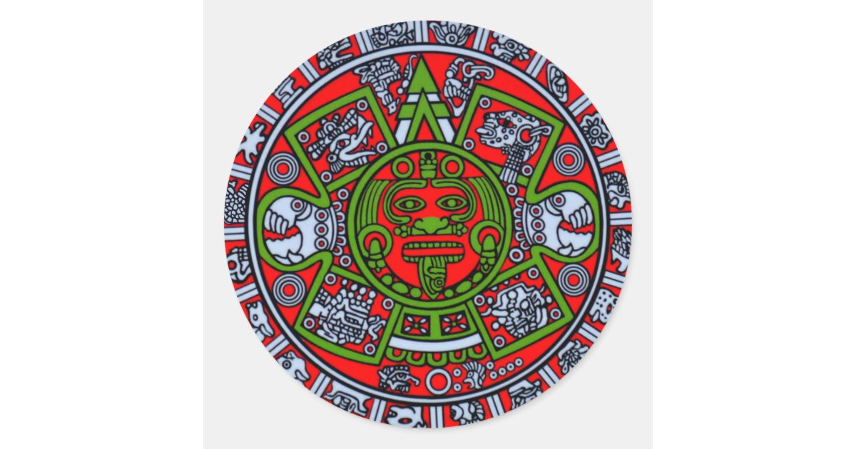 Native Tribe Mexico Aztec Sun Dial Hispanic Latino Classic Round ...