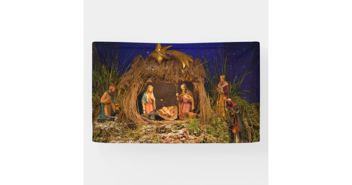 Nativity scene banner | Zazzle