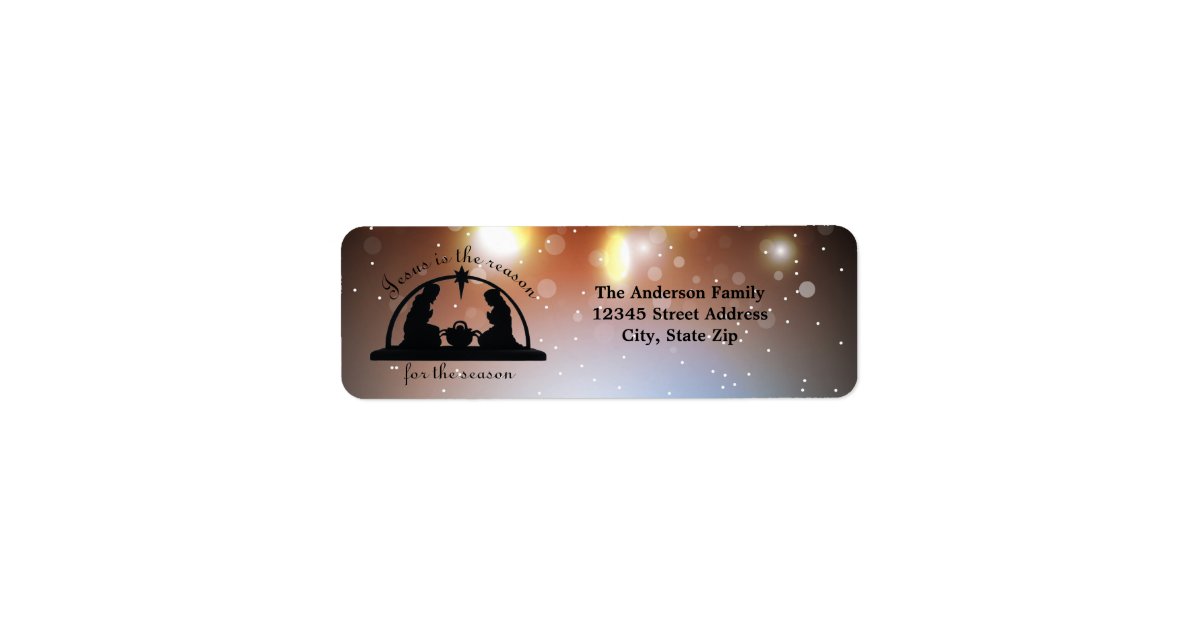 Nativity Scene Lights - Return Address Label | Zazzle