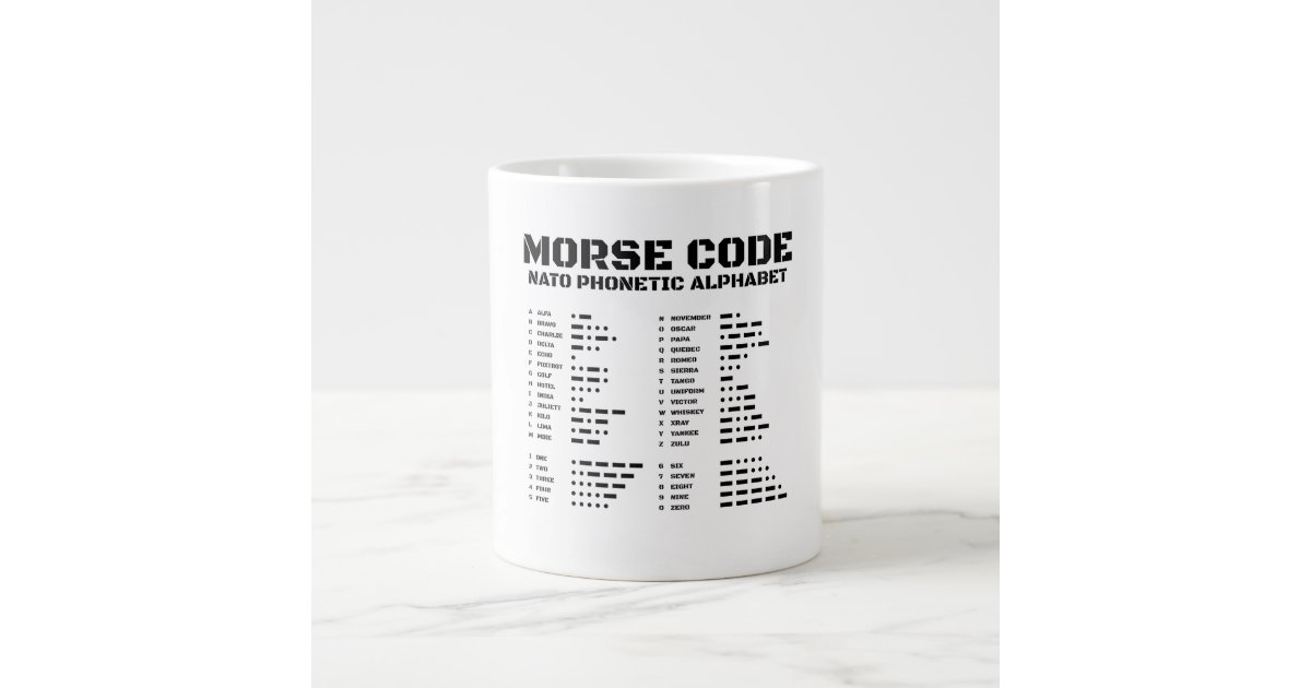 NATO Phonetic Alphabet, Morse Code, Aviation Large Coffee Mug | Zazzle