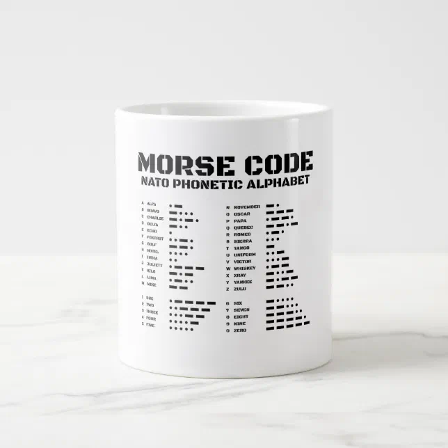 NATO Phonetic Alphabet, Morse Code, Aviation Large Coffee Mug | Zazzle