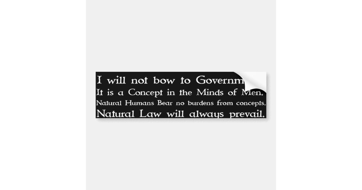 Natural Law Bumper Sticker | Zazzle