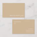 Natural, Nice to Meet You, Greeting, Business Card | Zazzle