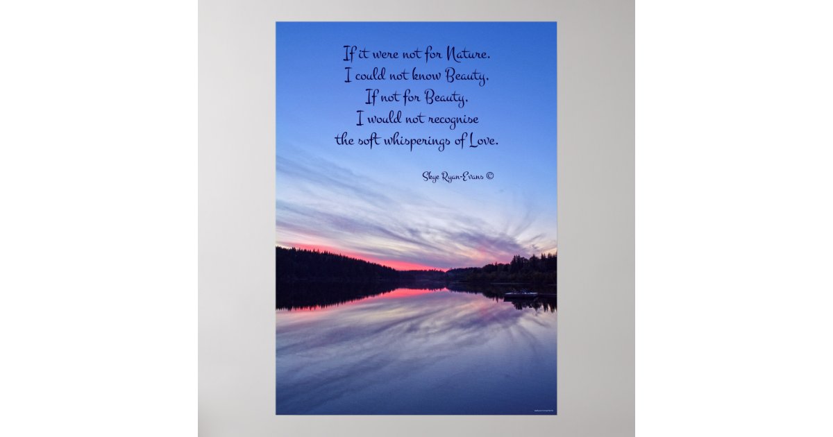 Nature & Beauty Poem on Sunset over Lake Photo Poster | Zazzle