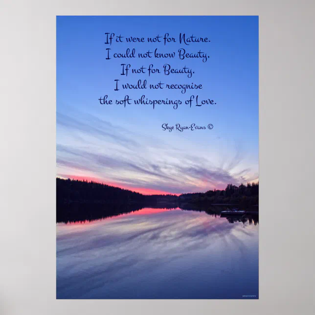 Nature & Beauty Poem on Sunset over Lake Photo Poster | Zazzle