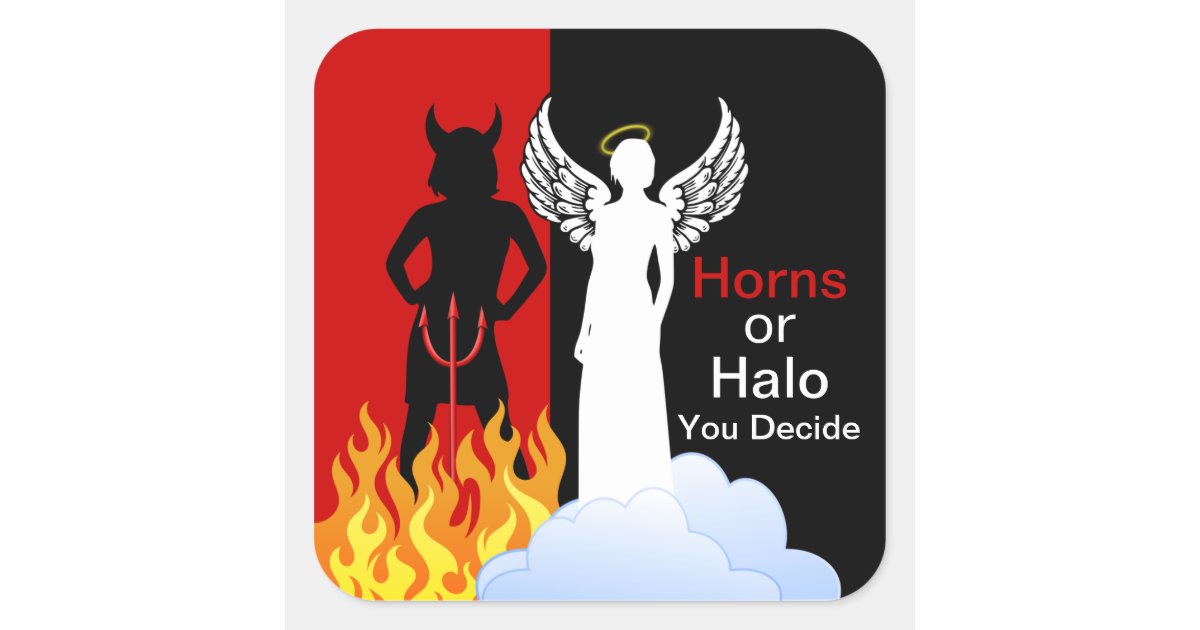 Naughty or Nice Angel Devil Stickers | Zazzle