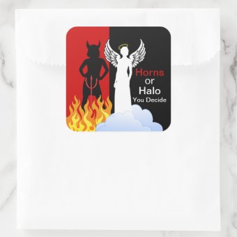 Naughty or Nice Angel Devil Stickers | Zazzle