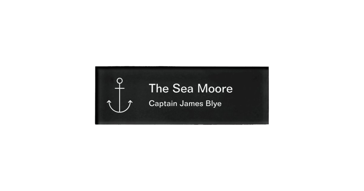 Nautical Boat Captain Name Tag | Zazzle