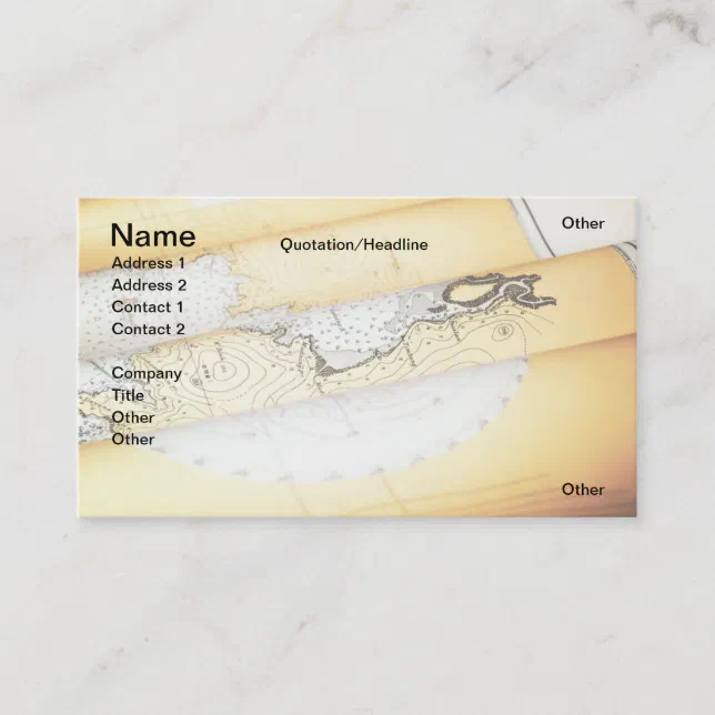 Nautical chart business card | Zazzle