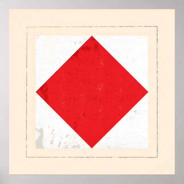 Nautical Letter “F” Signal Flag Poster | Zazzle