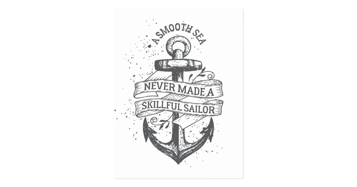 Nautical motivational sailor quote postcard | Zazzle.co.uk