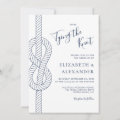 Nautical Rope Knot All In One QR Code Wedding Invitation | Zazzle
