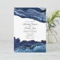 Navy and Silver Agate Wedding Invitation | Zazzle