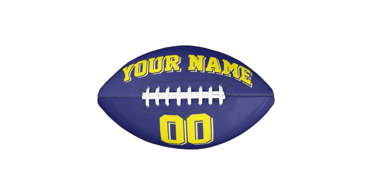 NAVY BLUE AND YELLOW Custom Football American Football | Zazzle