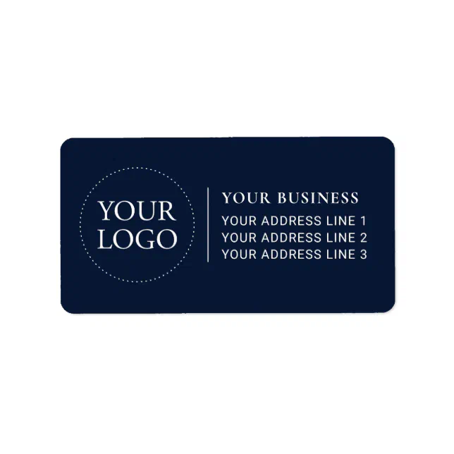 Navy Blue | Custom Corporate Business Logo Label | Zazzle
