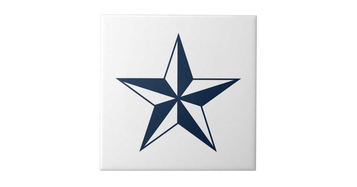 Navy blue nautical star small custom ceramic tile | Zazzle