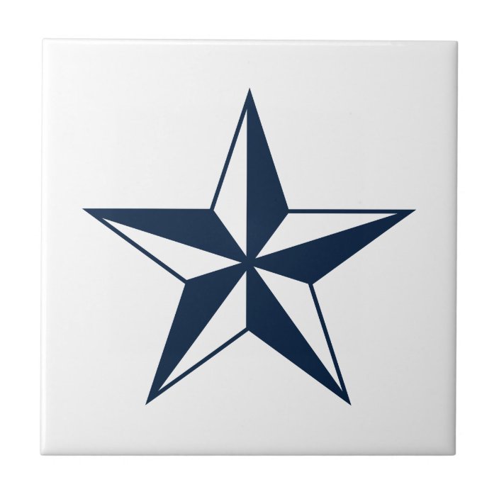 Navy blue nautical star small custom ceramic tile | Zazzle.co.uk