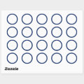 Navy blue solid colour border blank classic round sticker | Zazzle