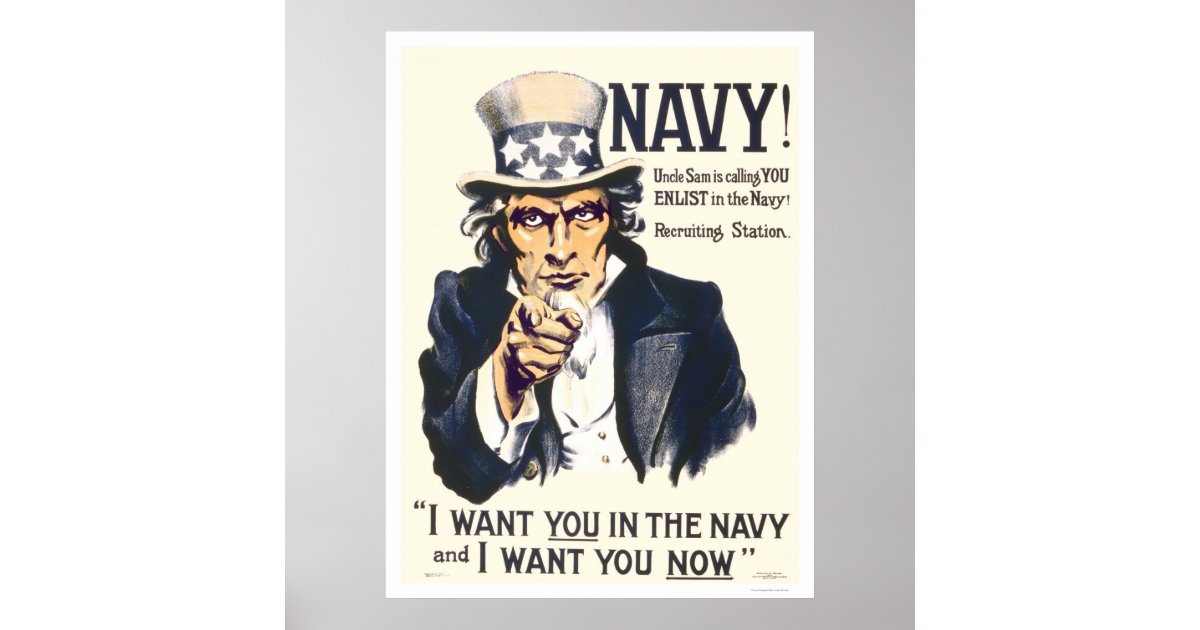 Navy! Uncle Sam is calling you Poster | Zazzle