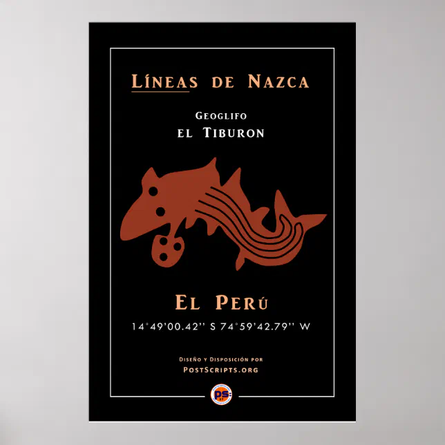 Nazca Geoglyphs-Shark Poster | Zazzle