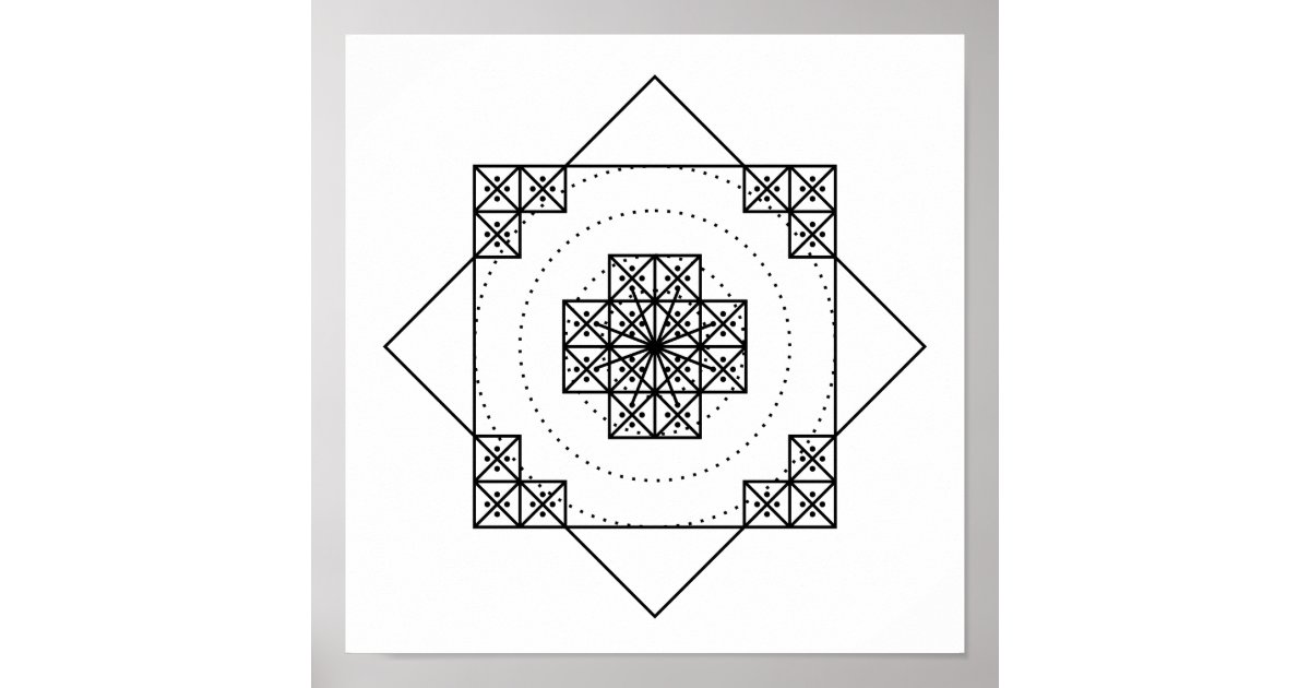 Nazca mandala peru geogliph symbol geometry sacred poster | Zazzle